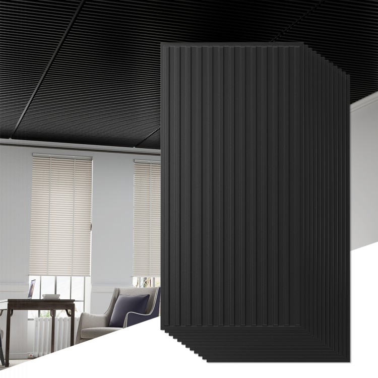 12-Pack PVC Slat Wall Panels for Interior Wall Decoration for Living ...