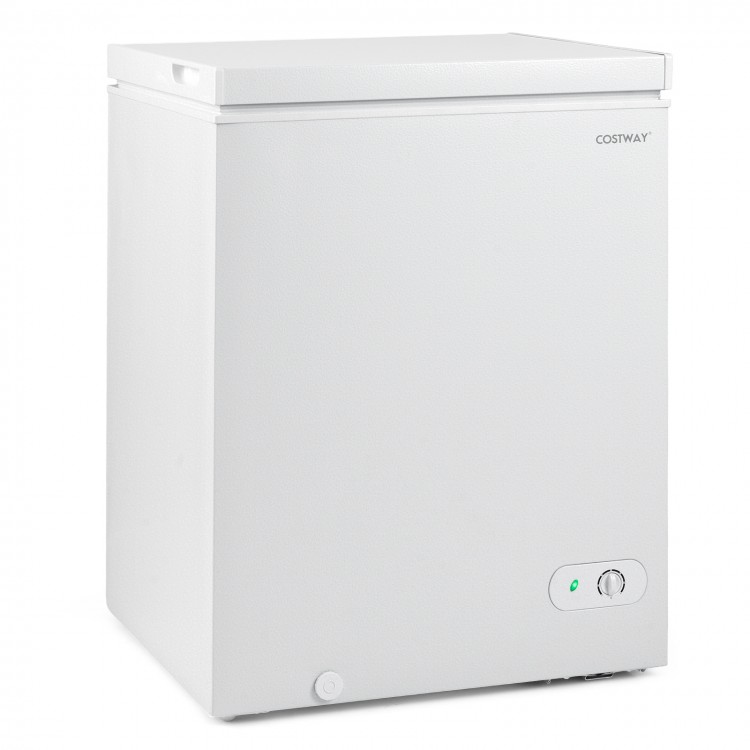 141 L/5 Cu.Ft Compact Chest Freezer with 7-Gear Adjustable Temperature ...