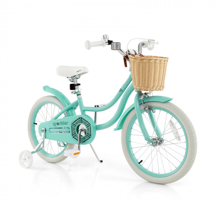 18-Inch Kids Bike with Training Wheels and Adjustable Handlebar Seat ...