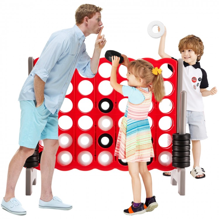 3.5 Feet Tall Jumbo 4-to-Score Giant Game Set with 42 Jumbo Rings - Costway