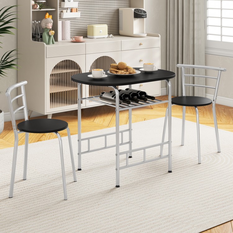 3-Piece Space-Saving Bistro Set for Kitchen and Apartment - Costway