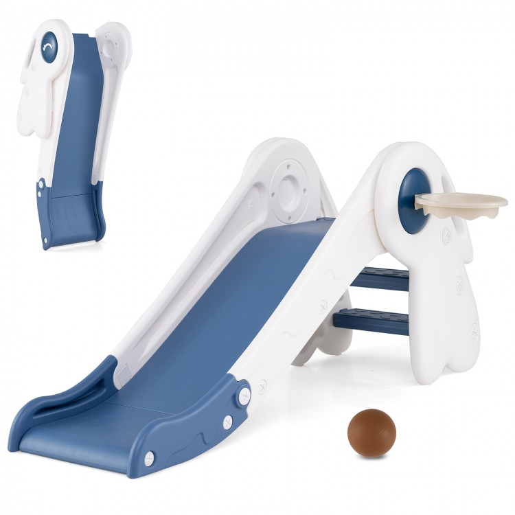 3 in 1 Toddler Slide Baby Slide Climber Playset with Basketball Hoop ...