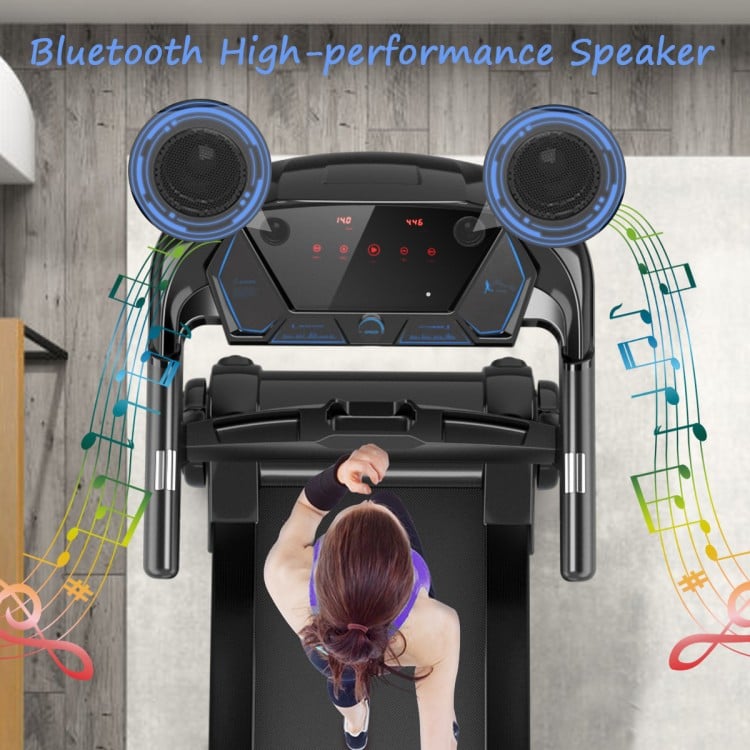 2.25HP Folding Treadmill with Bluetooth Speaker & Multi-functional ...