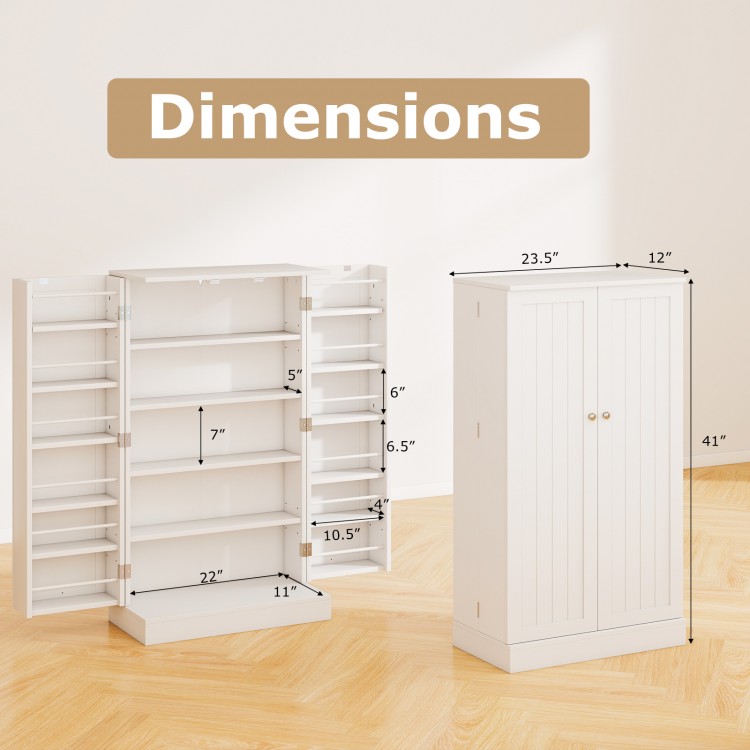 41 Inch Tall Pantry Cabinet Kitchen Storage Cabinet with Doors and ...