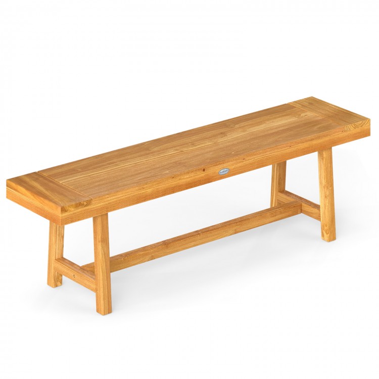 63 Inch Solid Wood Bench for up to 3 People - Costway