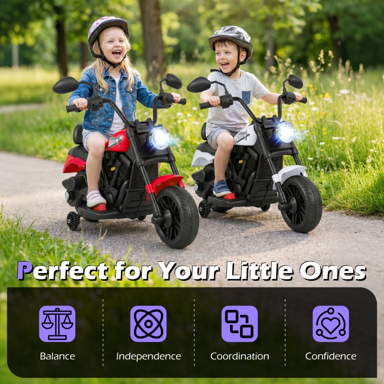 6V Kids Motorcycle Ride on Motorbike with Headlight and Music - Costway
