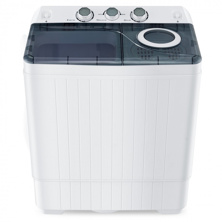 Portable Twin Tub Washing Machine with Timer Control - Costway
