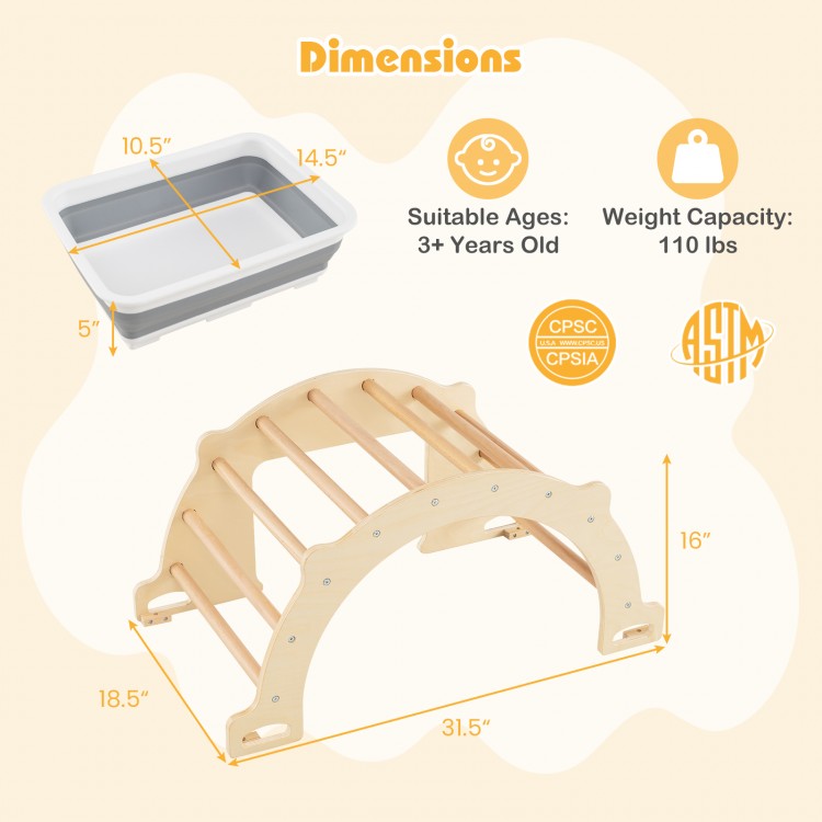 8 in 1 Climbing Arch Sensory Table with Collapsible Storage Bin for ...