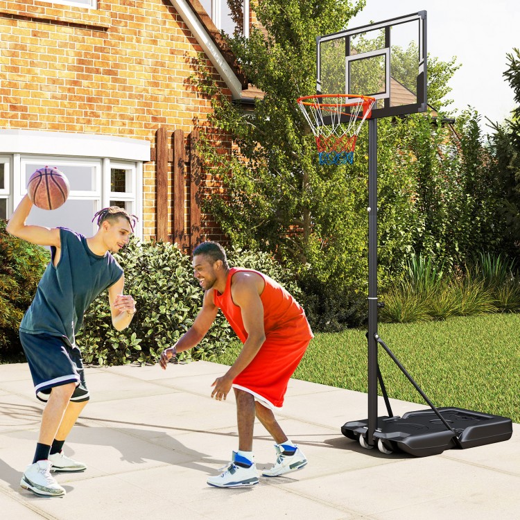 3.3-10 Feet Portable Basketball Hoop Adjustable with Base and Wheels ...