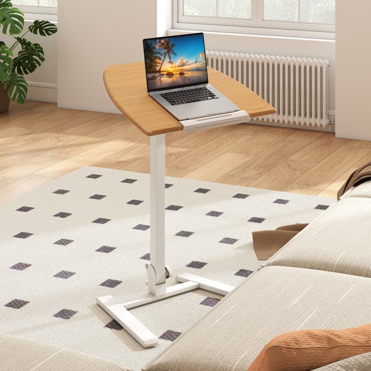 Foldable Mobile Standing Desk Rolling Laptop Desk with Wheels - Costway