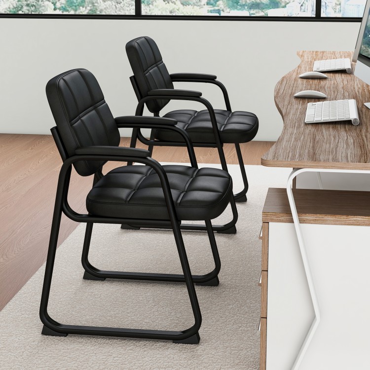Upholstered Waiting Room Chair with Armrest and Ergonomic Backrest ...