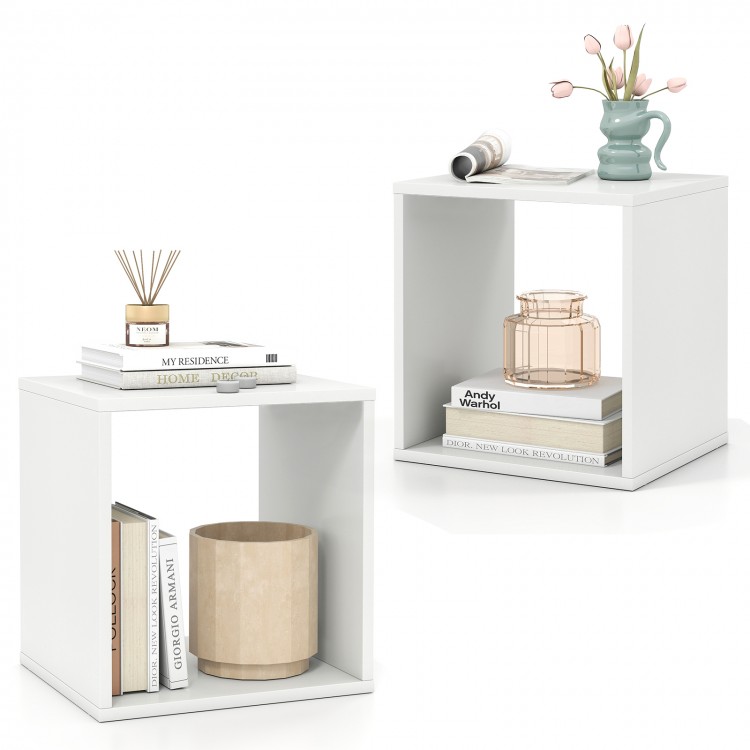 Cube Storage Organizer Set of 2 for Living Room Bedroom Study - Costway