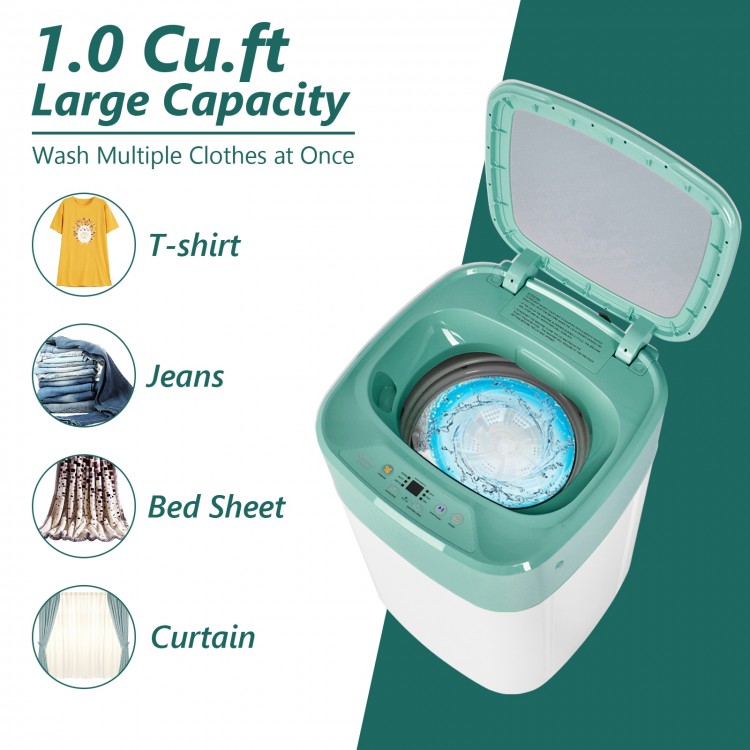 8lbs Portable Fully Automatic Washing Machine with Drain Pump - Costway