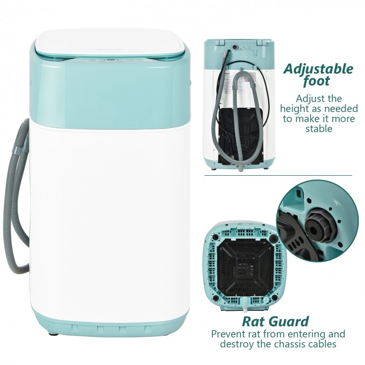 8lbs Portable Fully Automatic Washing Machine with Drain Pump - Costway
