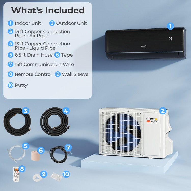 12000 BTU 22 SEER2 115V WiFi Enabled Mini Split AC Compatible with ...