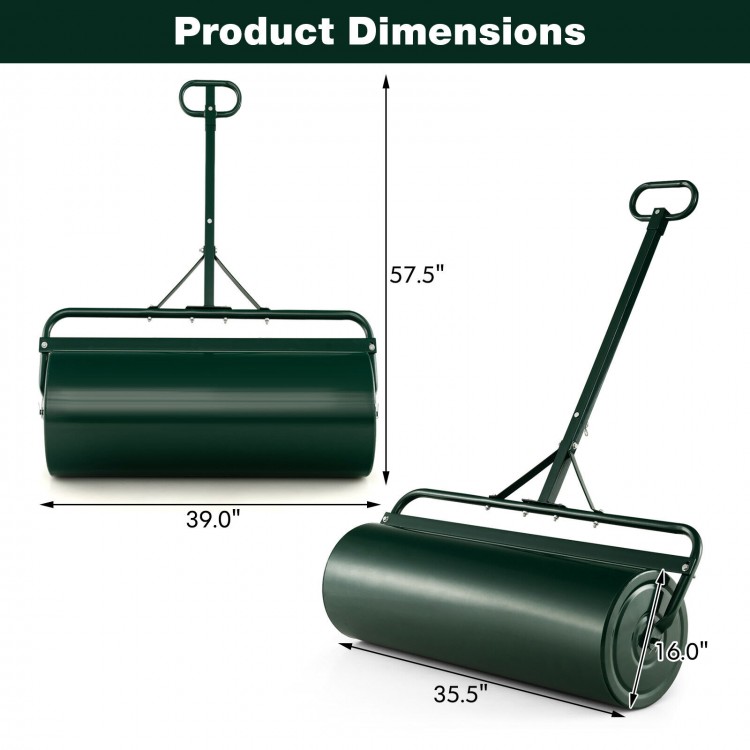 39 Inch Wide Push/Tow Lawn Roller - Costway