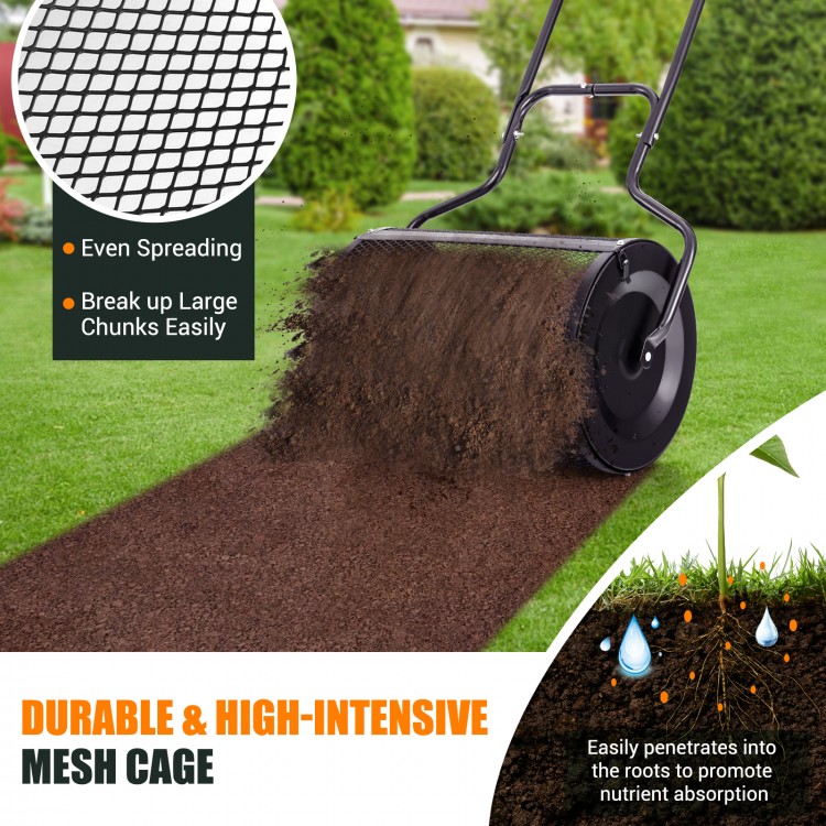 24-Inch Peat Moss Spreader with Upgrade Side Latches and U-shape Handle ...