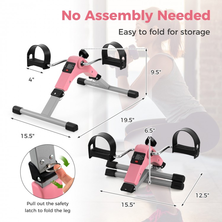 Under Desk Exercise Bike Pedal Exerciser with LCD Display for Legs and ...