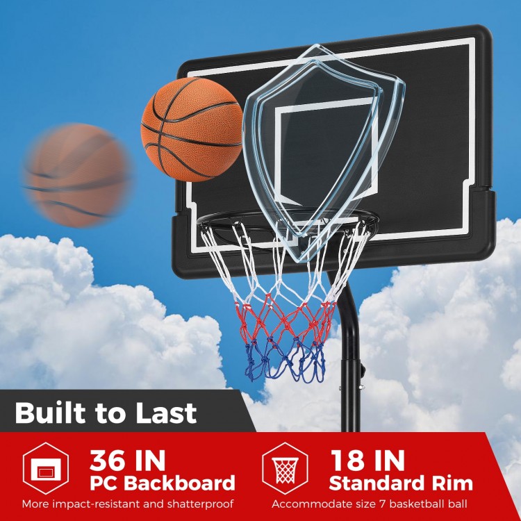 Portable Outdoor Basketball Hoop 6.9-8.5 FT Adjustable with Fillable ...