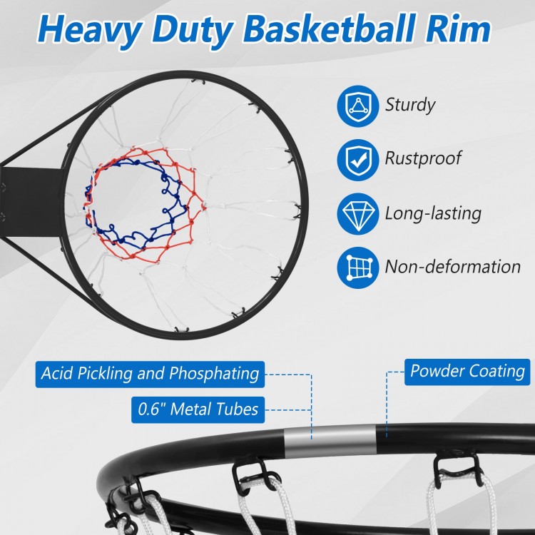 15 Inch Basketball Rim Goal Replacement with All Weather Net and ...