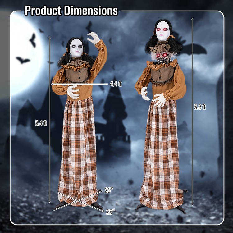 Halloween Animatronic Haunted Woman with Pop Up Head and Control Button ...