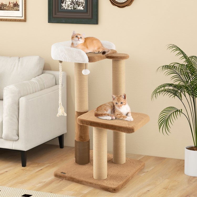 44 Inches Modern Cat Tree for Indoor Cats with Plush Padded Perch and ...