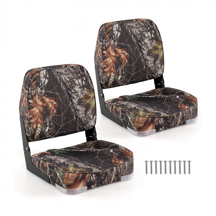 2-Pack Boat Seats Folding Low Back Boat Chairs Waterproof PVC Leather ...