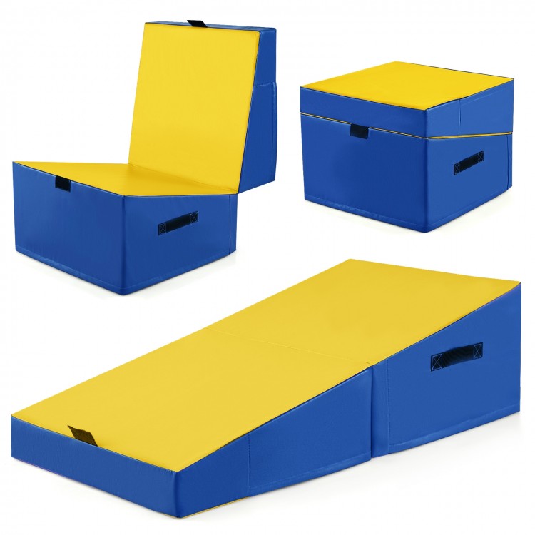 Folding Incline Yoga Gymnastics Tumbling Mat with EPE Foam - Costway
