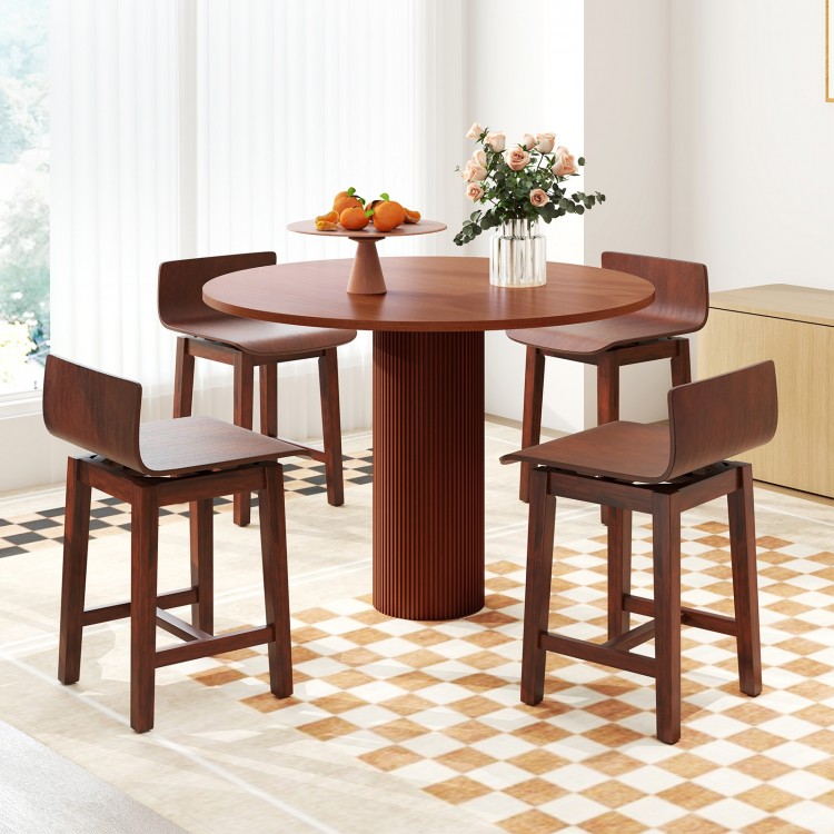 Swivel Dining Chair Set of 2 with Low Back and Curved Seat - Costway