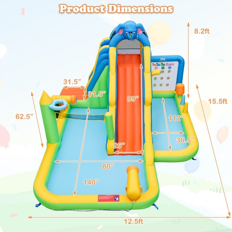 Inflatable Water Slide Giant Water Park 9-In-1 for Kids Backyard Fun ...