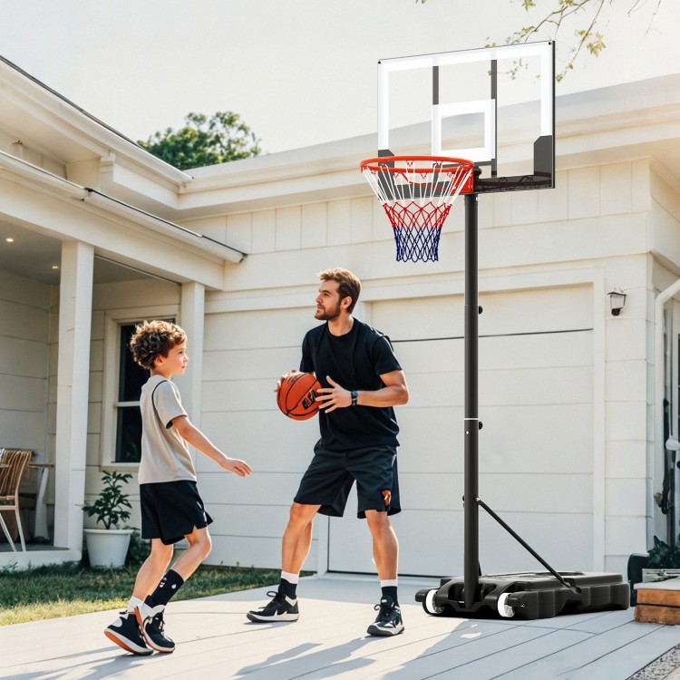 3.3-7 Feet Portable Adjustable Outdoor Kids Basketball Hoop Goal System ...
