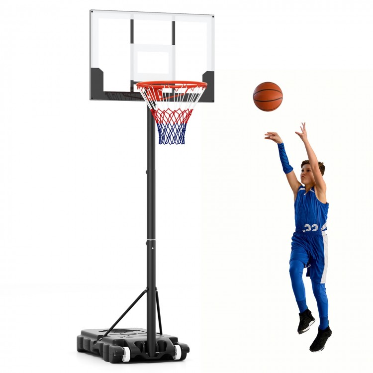 3.3-7 Feet Portable Adjustable Outdoor Kids Basketball Hoop Goal System ...