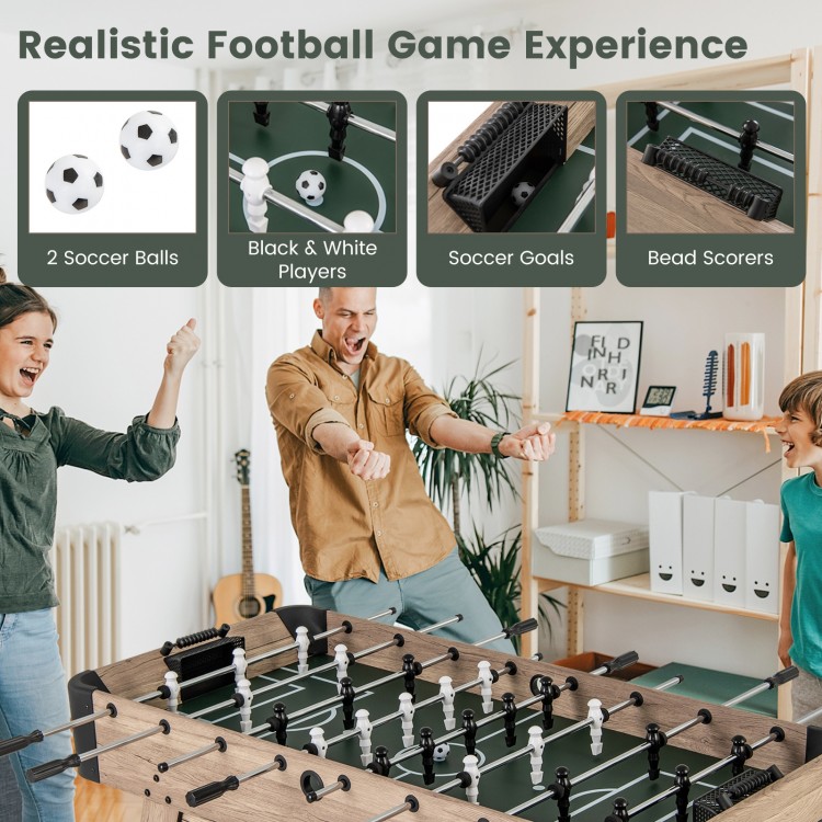 54 Inch Foosball Table Arcade Soccer Game Table with 2 Balls and 26 ...