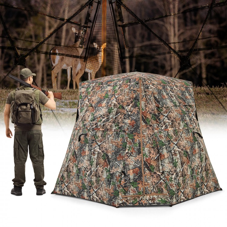 360° One Way See Through Ground Hunting Blind for Deer and Turkey ...
