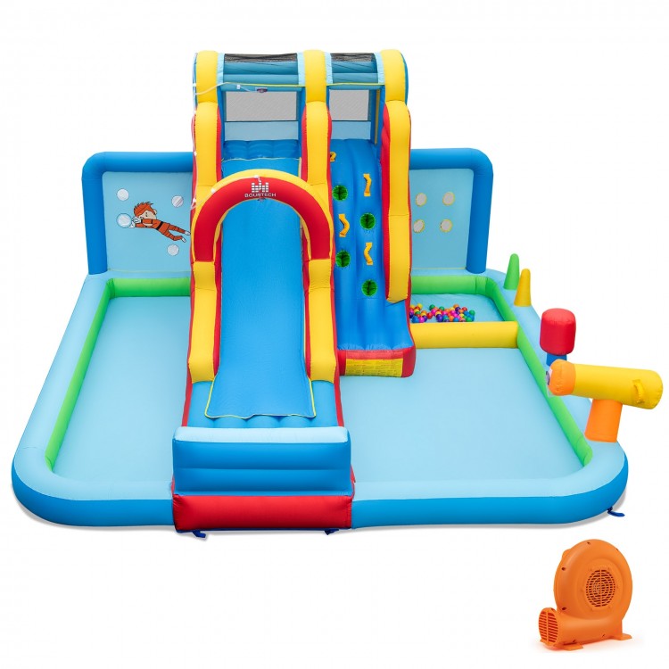 Inflatable Water Slide Water Park with Long Slide and Splash Pools and ...