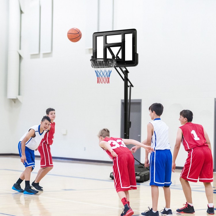 Portable Basketball Hoop with 8 to 10 Ft 5-Level Height Adjustable ...