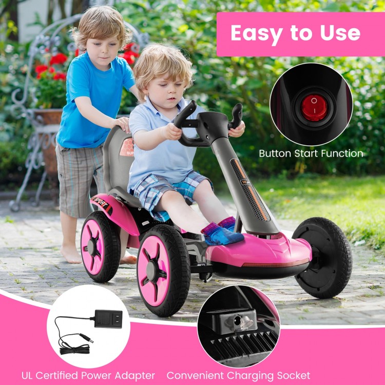 Pedal Powered 4-Wheel Toy Car with Adjustable Steering Wheel and Seat ...