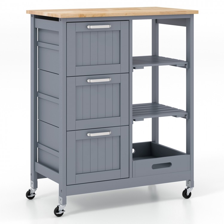 Rolling Kitchen Island Utility Storage Cart - Costway