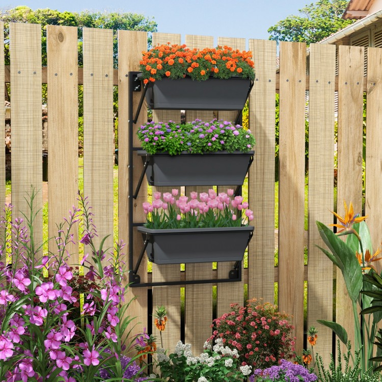 Hanging Vertical Planter Wall-mounted Adjustable with Detachable Hooks ...