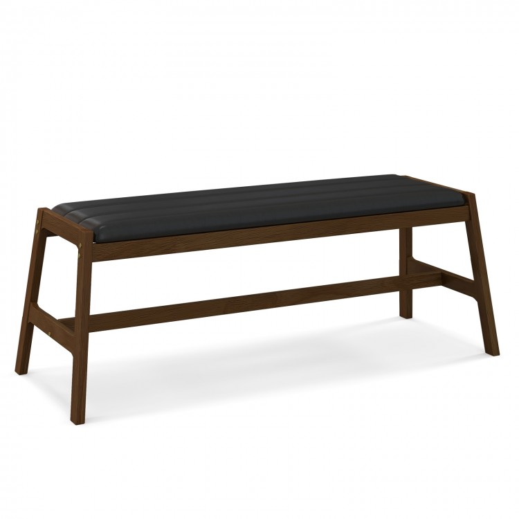 50 Inch Long Solid Wood Dining Bench Upholstered Table Bench with Faux ...