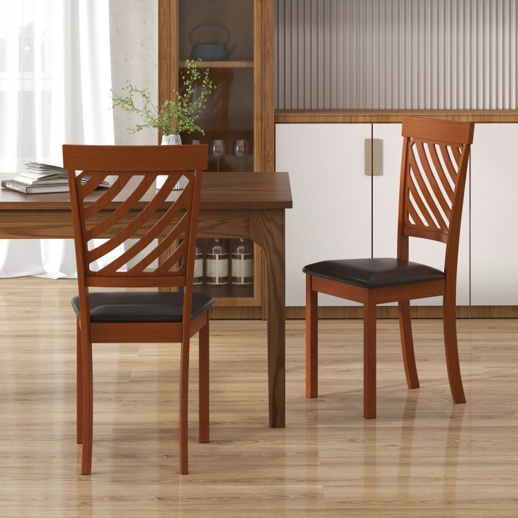 Dining Chair Set of 2 with Rubber Wood Legs and Ergonomic Back for ...