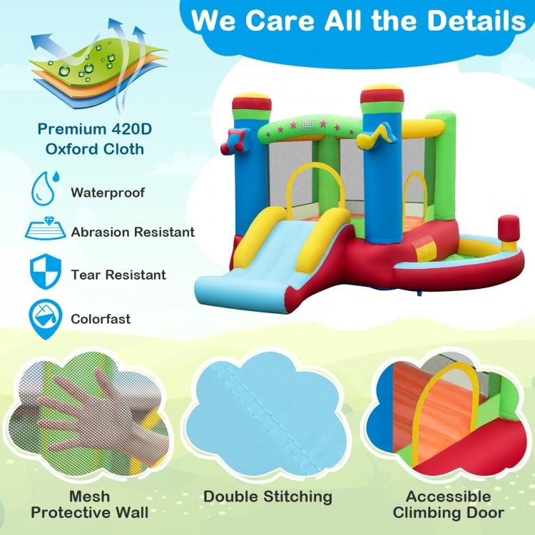 Inflatable Bounce House Kids Music-Themed Castle Sound Interaction ...