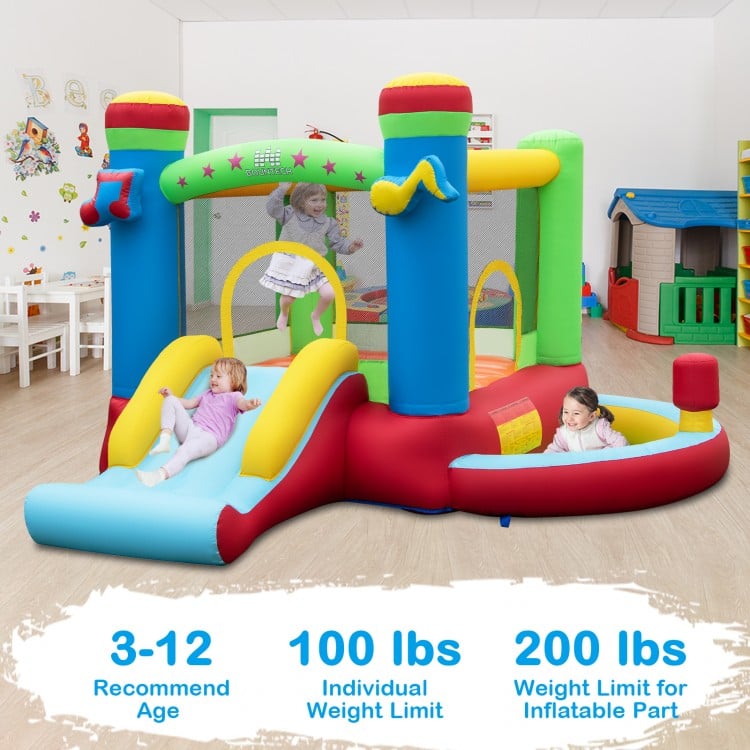 Inflatable Bounce House Kids Music-Themed Castle Sound Interaction ...