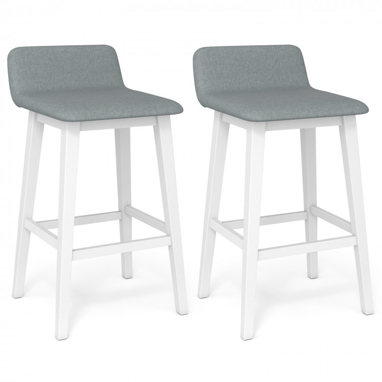 29 Inch Low-Back High-Top Chairs with Padded Seat and Rubber Wood Legs ...