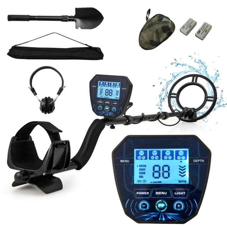 Metal Detector with Backlit LCD Display and Advanced DSP Chip - Costway