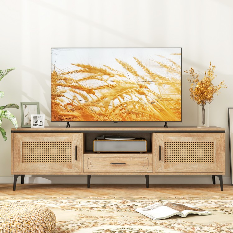 Mid Century Modern Entertainment Center with 2 Cabinets and Storage ...