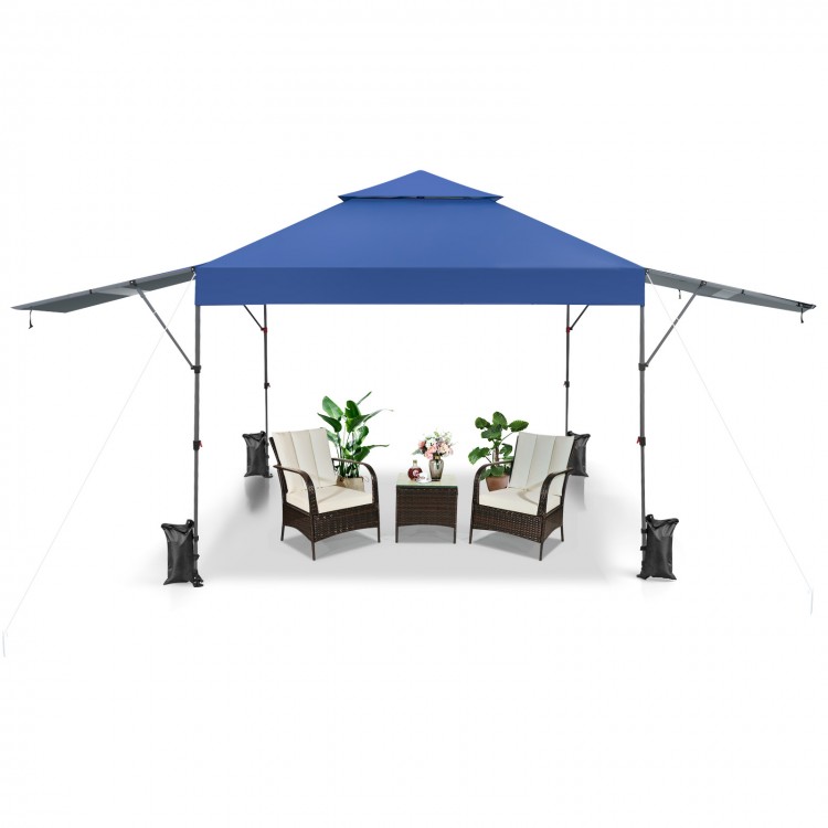 10 x 17.6 Feet Outdoor Instant Pop-up Canopy Tent with Dual Half ...