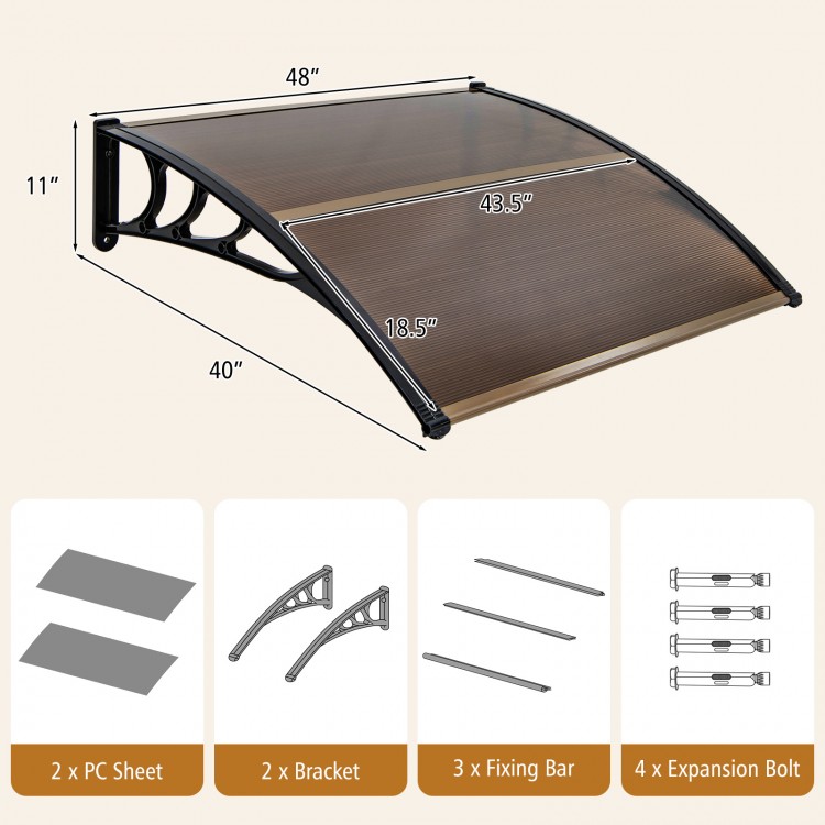 Outdoor Front Door Patio Overhang Awning for Sunlight Rain Snow Wind ...