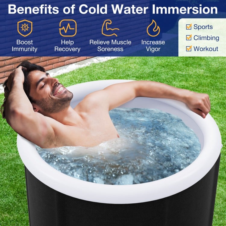 66 Gal Outdoor Ice Plunge Tub with Lid at Home - Costway
