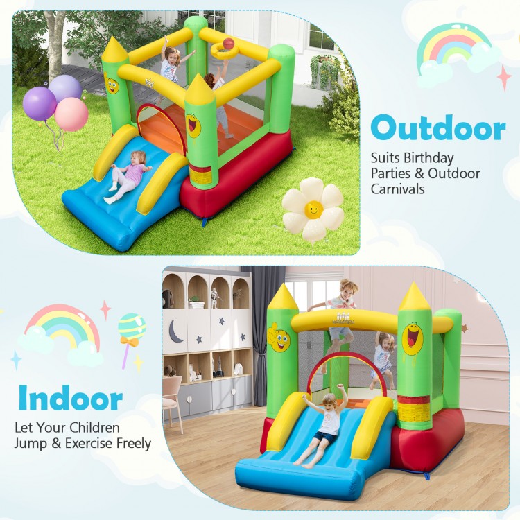 Inflatable Bounce House Kids Blow-up Bouncer with Slide (with Blower ...